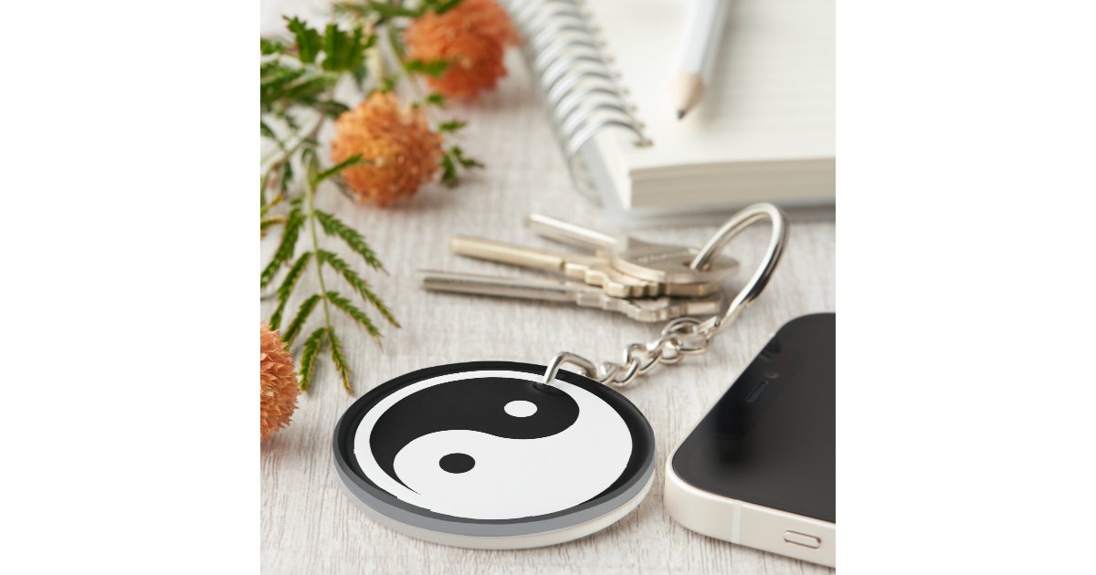 Yin Yang Symbol - solid tattoo design 2 Key Ring | Zazzle