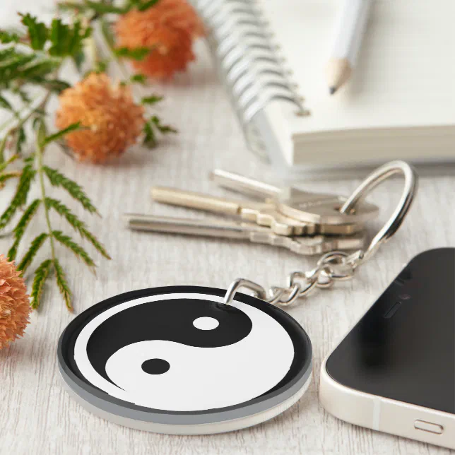 Yin Yang Symbol - solid tattoo design 2 Key Ring | Zazzle
