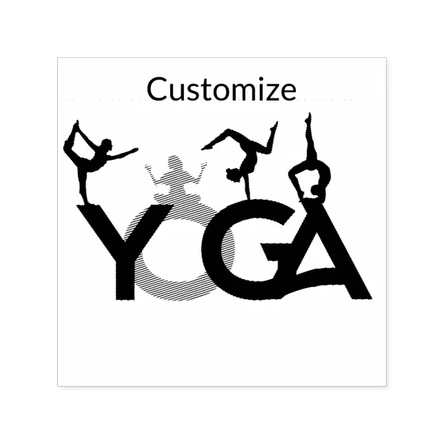 Yoga Poses Silhouettes Thunder_Cove Self-inking Stamp | Zazzle