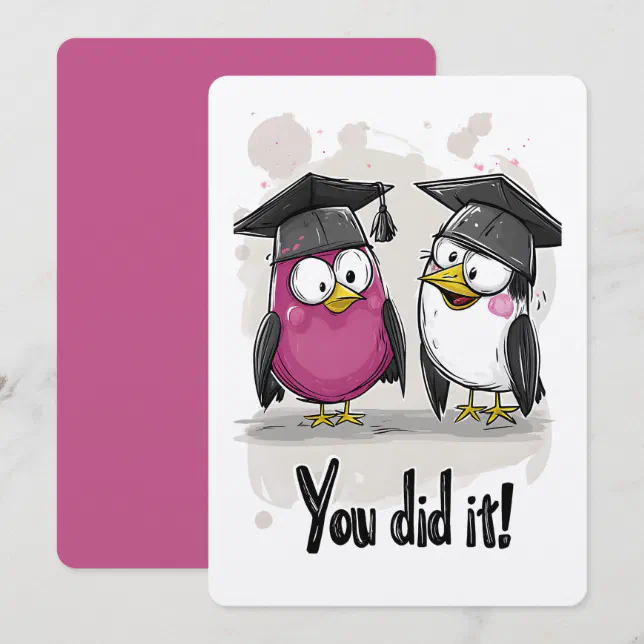 You Did It, Grad Birds! A Chirpy Graduation Meme Invitation | Zazzle