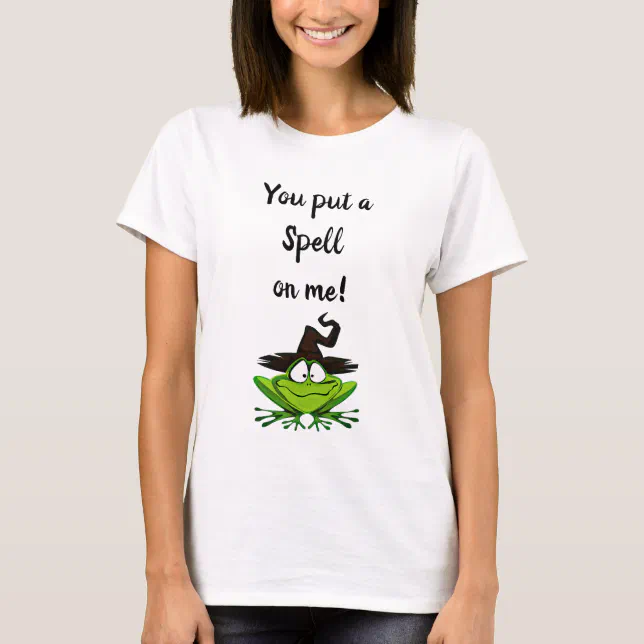 You Put a Spell on Me Frog in Witch's hat T-Shirt | Zazzle
