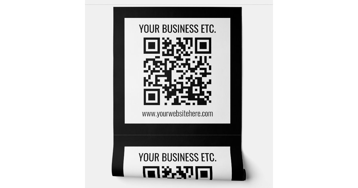Your Business Name & Editable QR Code Wallpaper | Zazzle