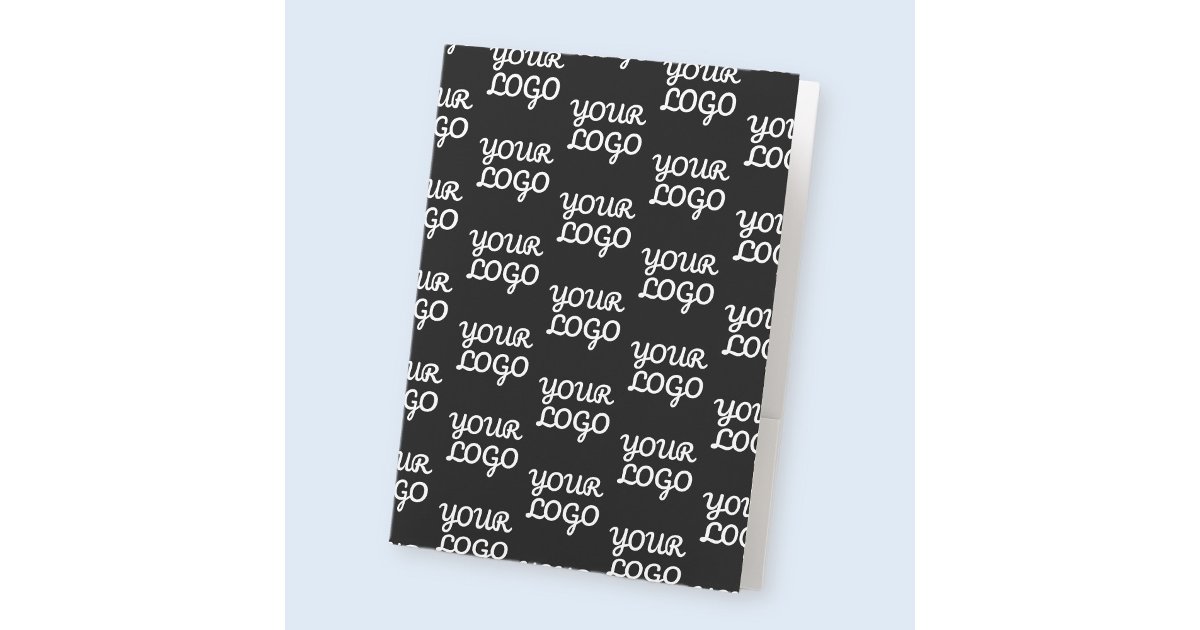 Your Logo | Simple Repeating Logo Pattern Pocket Folder | Zazzle
