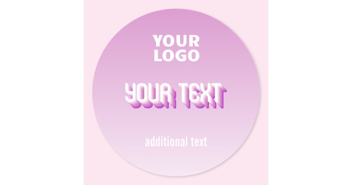 Your Logo with Retro-Modern Editable Text Classic Round Sticker | Zazzle