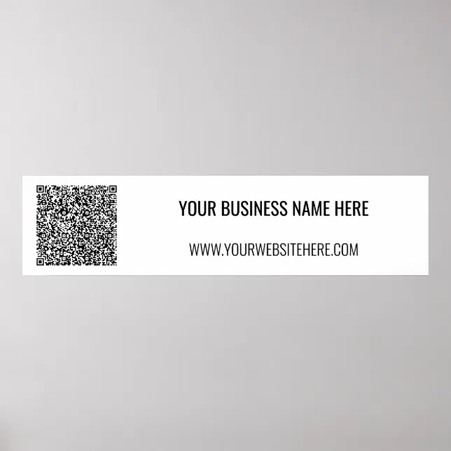 Your QR Code and Custom Text Promotional Poster | Zazzle