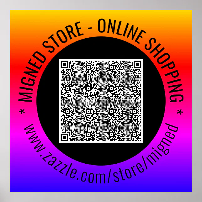 Your QR Code Posters Example with Custom Text | Zazzle