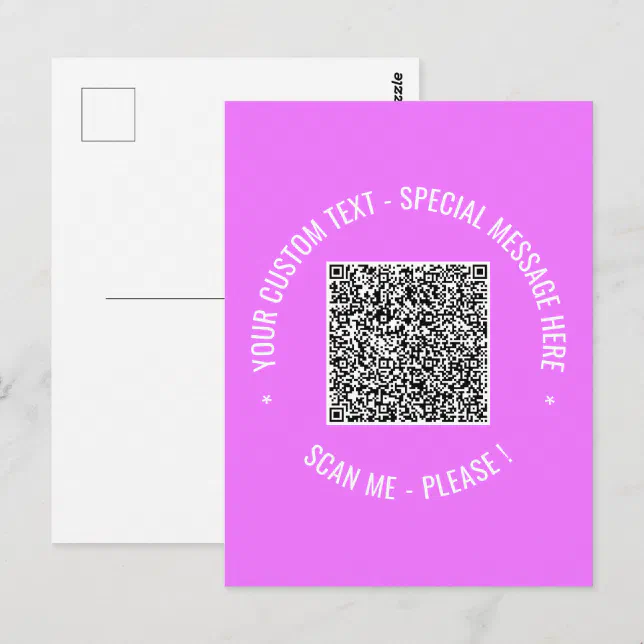 Your QR Code Scan Info Custom Text Greeting Card | Zazzle