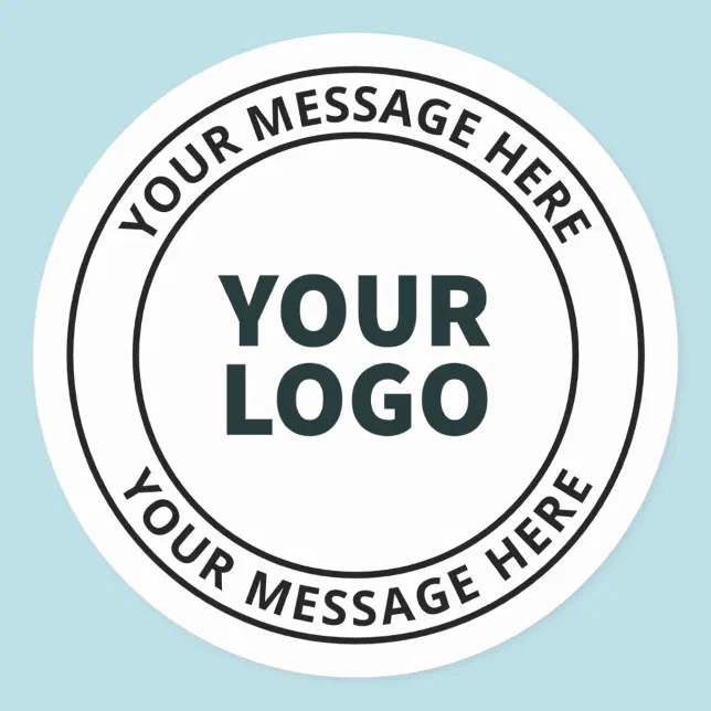 Your Uploaded Logo + Editable Circular Text Classic Round Sticker | Zazzle