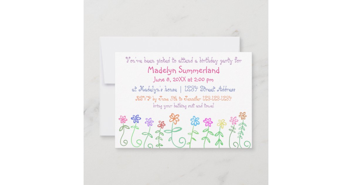 You've Been Picked -3x5 Girl's Birthday Invitation | Zazzle