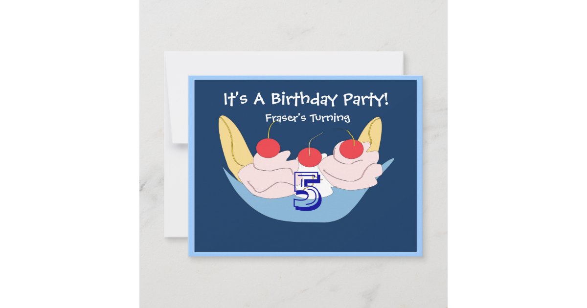 Yummy Banana Split Birthday Party Invitation | Zazzle