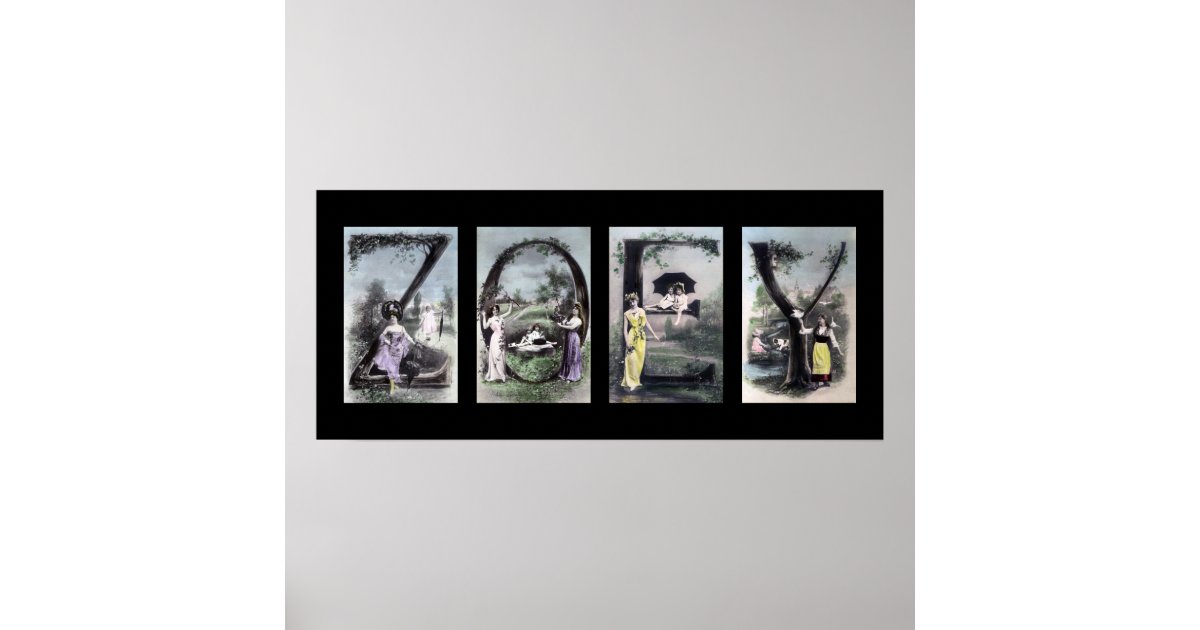ZOEY Alphabet Letter Name Art Poster | Zazzle