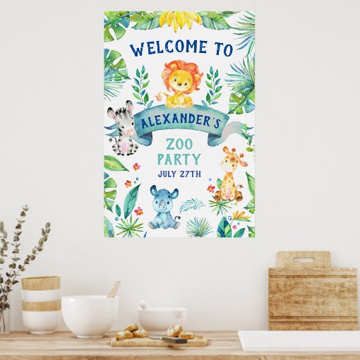 Zoo party welcome sign, Jungle Poster | Zazzle